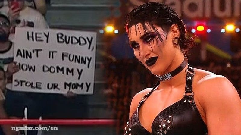 Rhea Ripley Reacts To Hilarious Fan Sign Spotted At AEW Collision - Nogoom Masrya